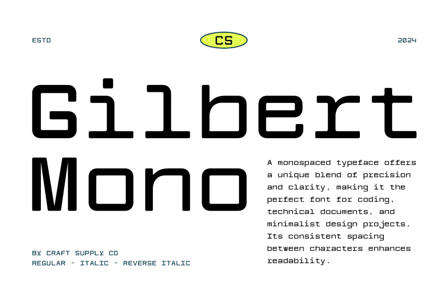 CS Gilbert Mono Demo Font · 1001 Fonts