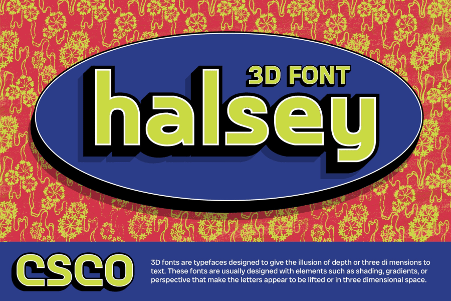 CS Halsey 3D Demo Font · 1001 Fonts