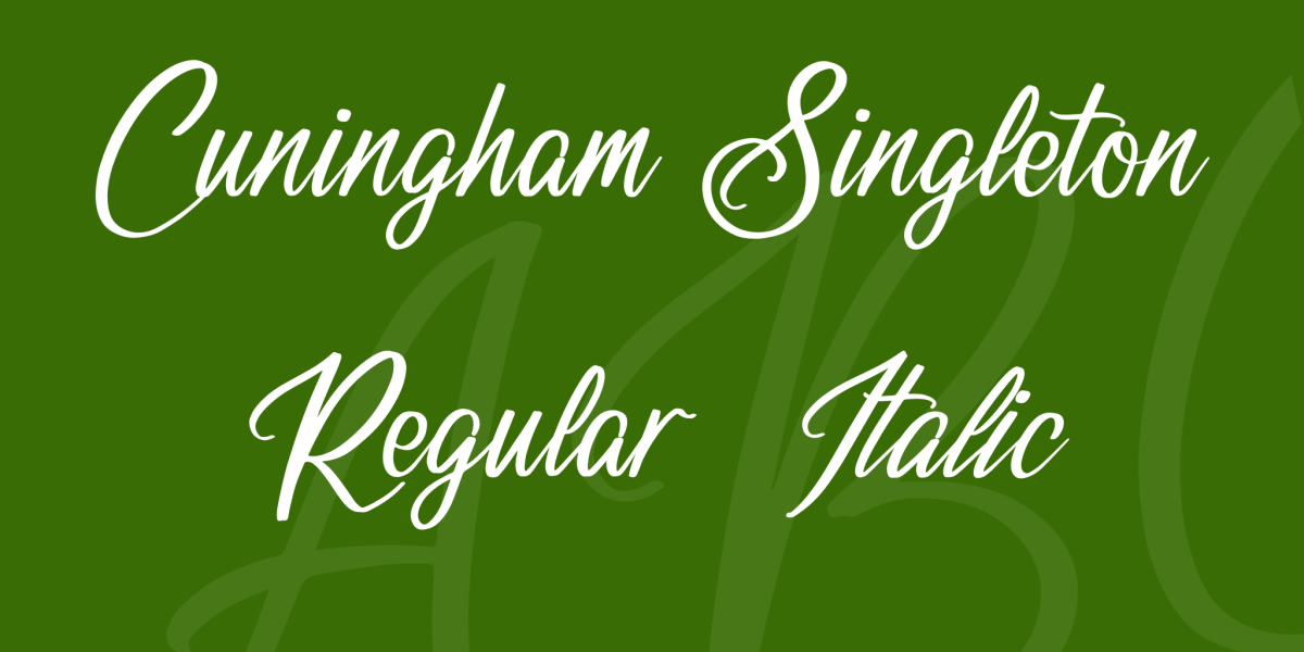 Cuningham Singleton Font Family · 1001 Fonts