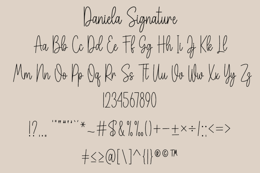 Daniela Signature Font · 1001 Fonts