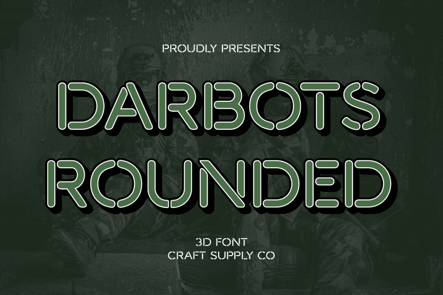 Darbots Rounded Extrude Right Demo Font · 1001 Fonts