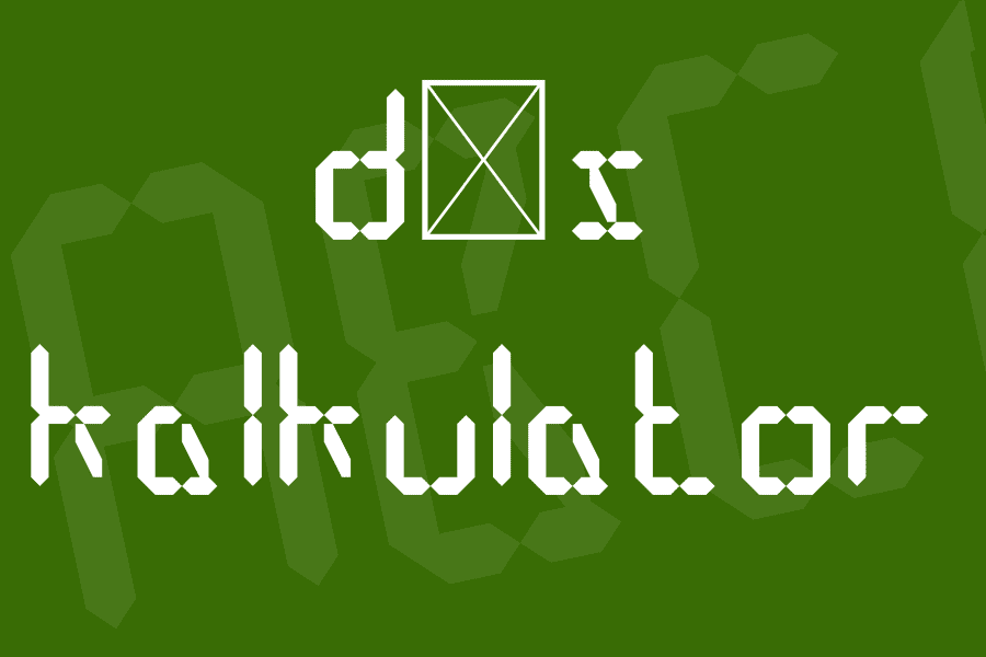 däs kalkulator Font · 1001 Fonts