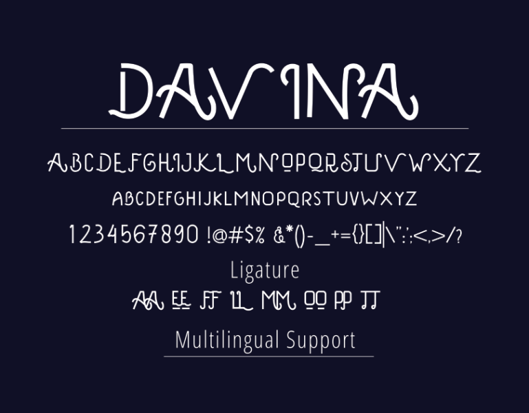 DAVINA - VINTAGE FONT Font · 1001 Fonts