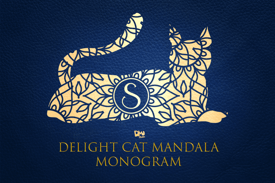 Delight Cat Mandala Monogram Font · 1001 Fonts