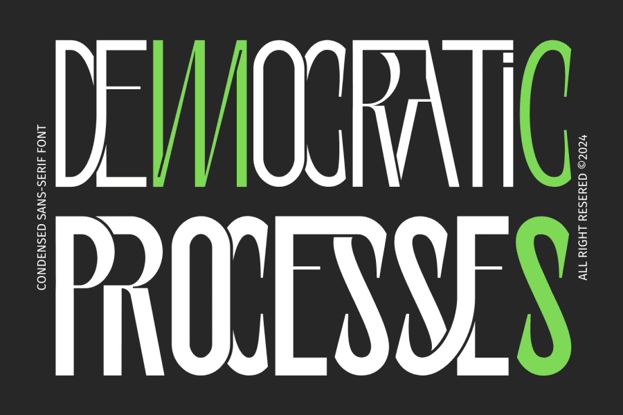 DEMOCRATIC PROCESSES DEMO Font · 1001 Fonts