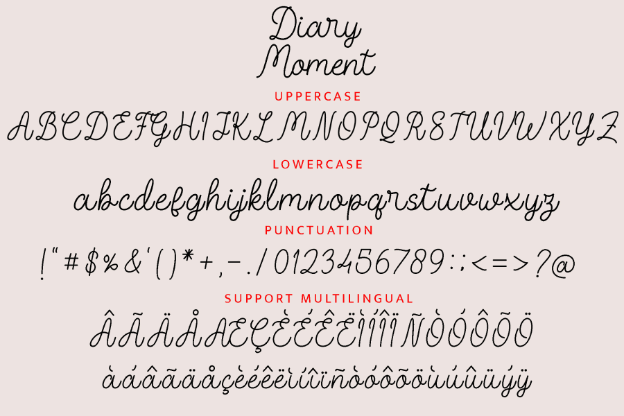 Diary Moment Font · 1001 Fonts