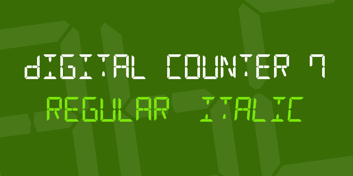 Digital Counter 7 Font Family · 1001 Fonts