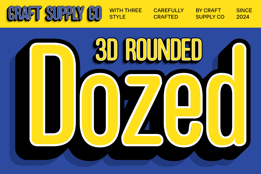 Dozed Rounded Extrude Right Demo Font · 1001 Fonts