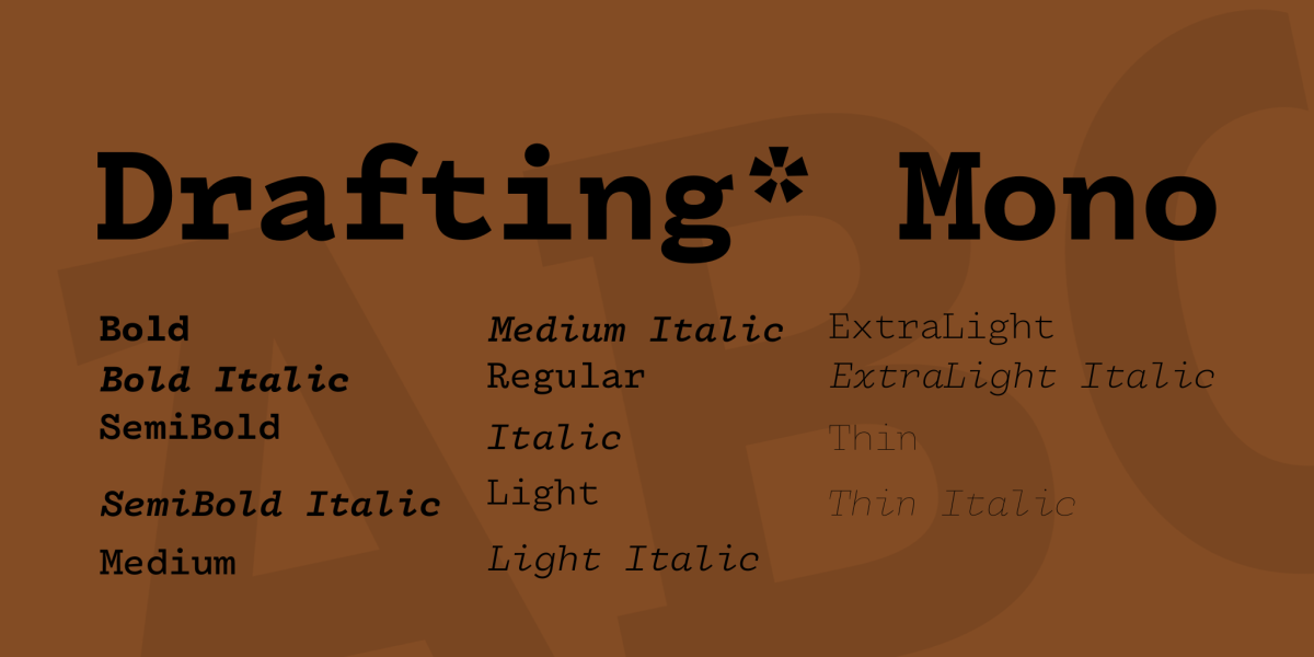 Drafting* Mono Font Family · 1001 Fonts