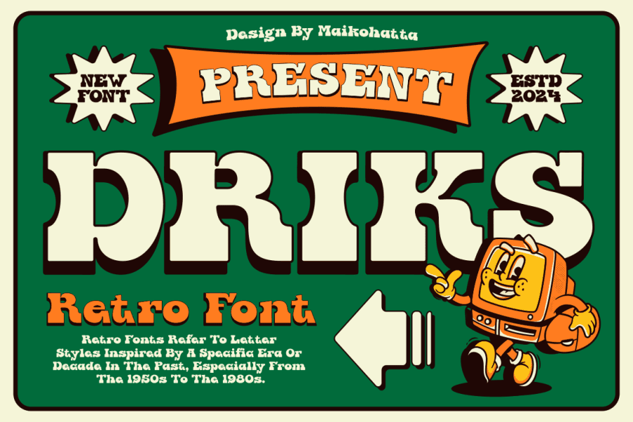 DRIKS Font · 1001 Fonts