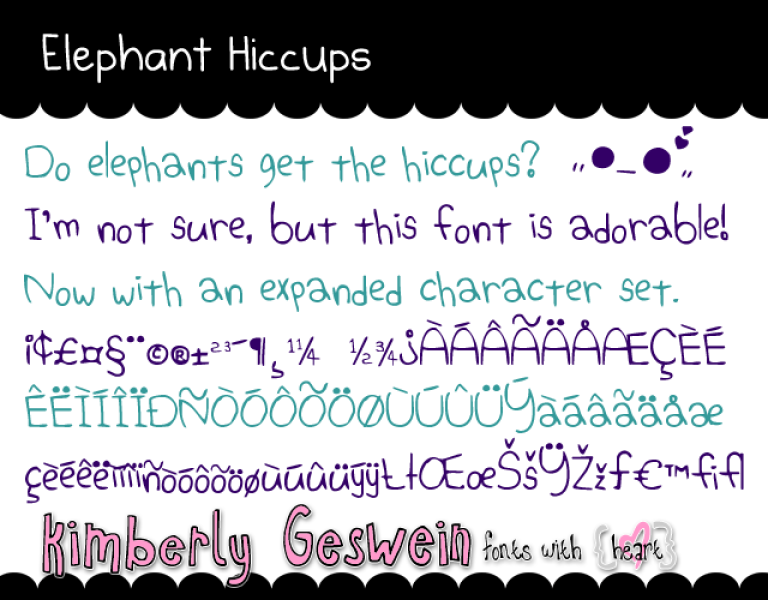 Elephant Hiccups Font · 1001 Fonts
