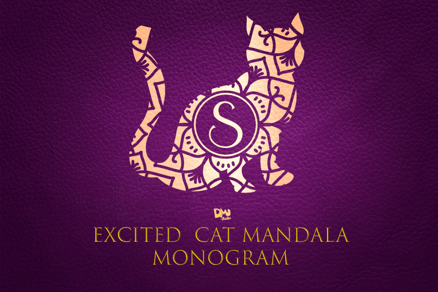 Excited Cat Mandala Monogram Font · 1001 Fonts
