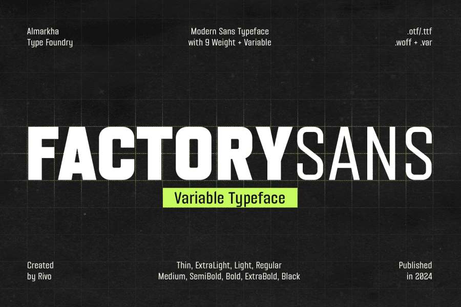 Factory Sans Font Family · 1001 Fonts