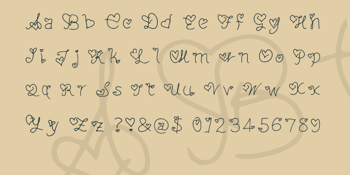 Fancy Hearts Font · 1001 Fonts