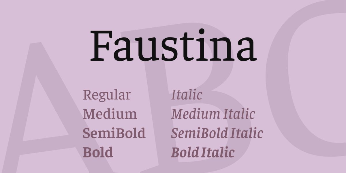 Faustina Font Family · 1001 Fonts