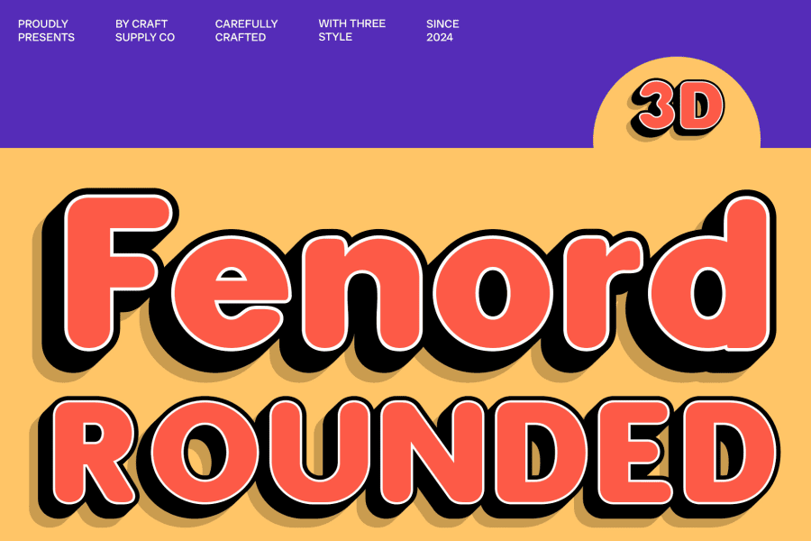 Fenord Rounded Extrude Right Demo Font · 1001 Fonts