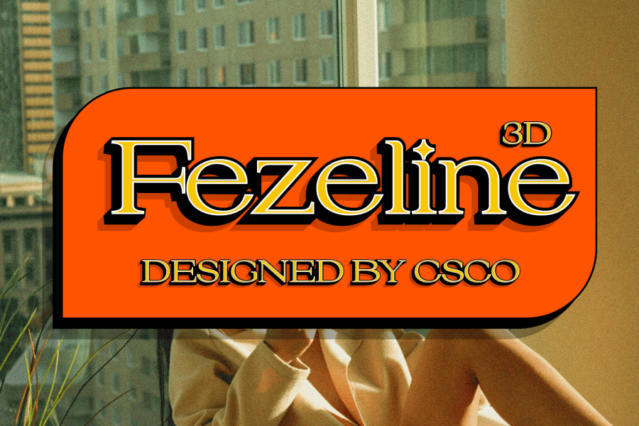 Fezeline Extrude Right Demo Font · 1001 Fonts