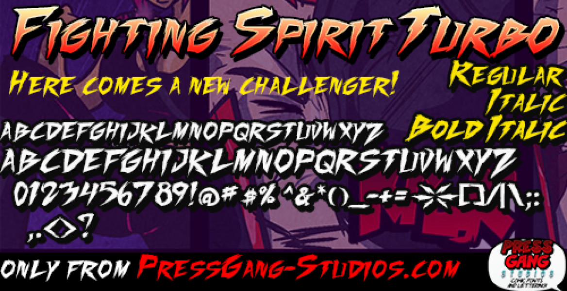 Fighting Spirit turbo Font Family · 1001 Fonts