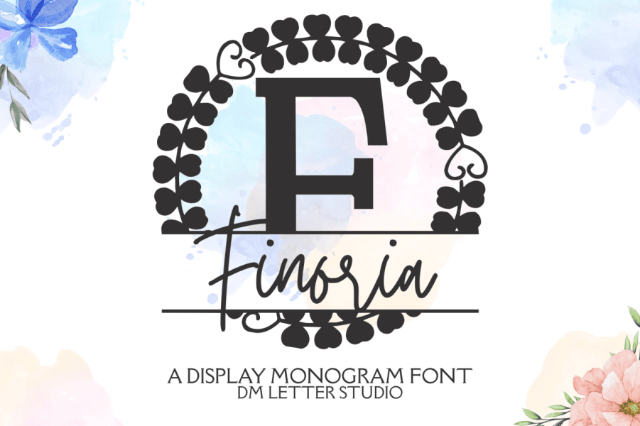 1 Free Finoria Split Monogram Font · 1001 Fonts
