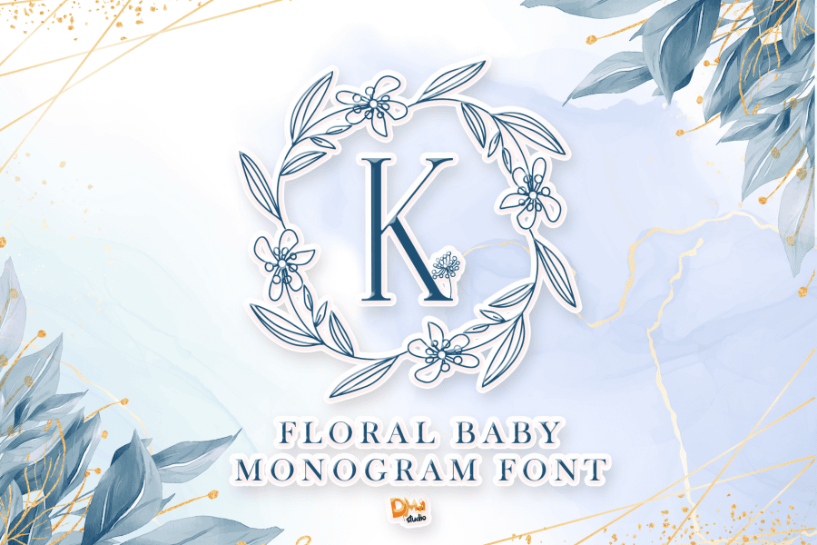Floral Baby Monogram Font · 1001 Fonts