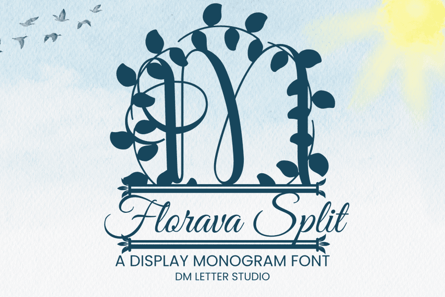 Florava Split Monogram Font · 1001 Fonts