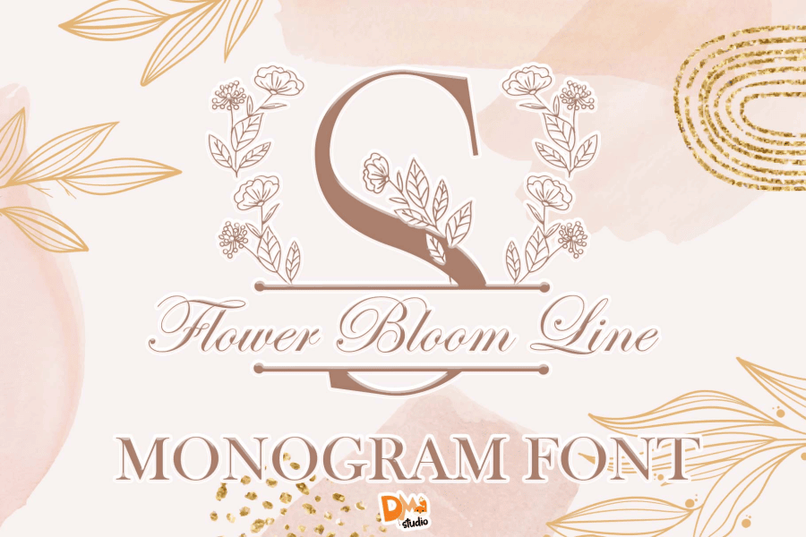Flower Bloom Line Monogram Font · 1001 Fonts
