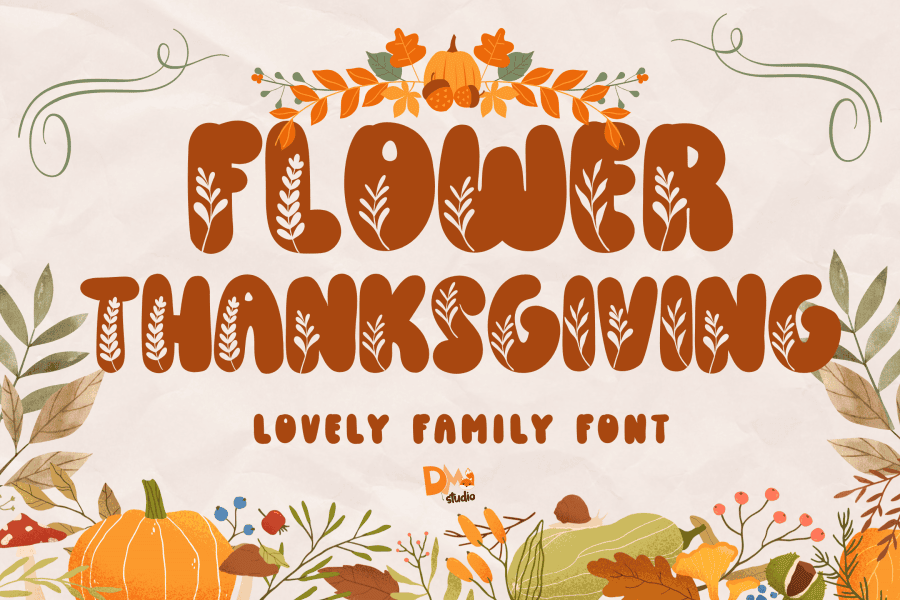 Flower Thanksgiving Font · 1001 Fonts