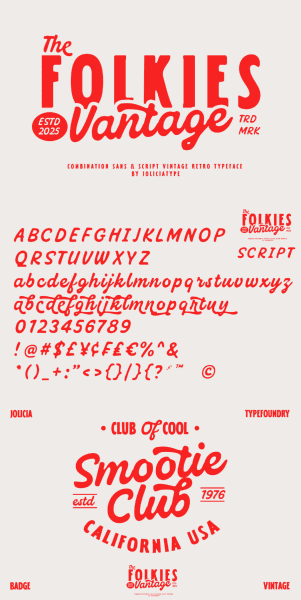 Folkies Vantage Script Font · 1001 Fonts