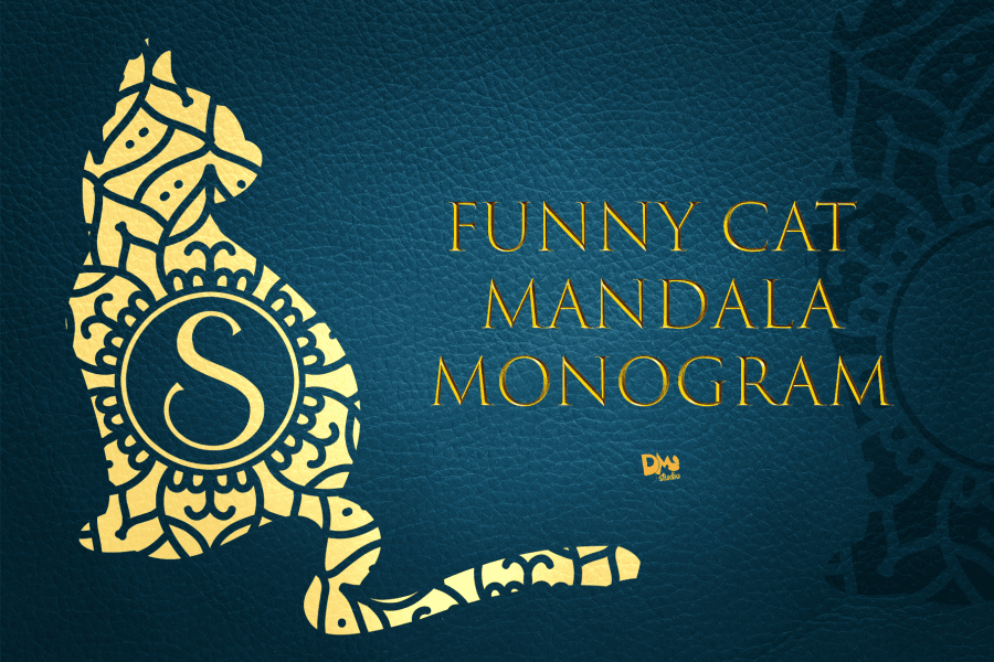 Funny Cat Mandala Monogram Font · 1001 Fonts
