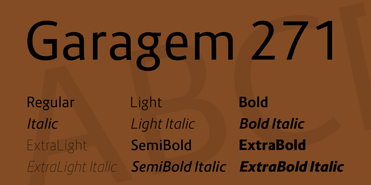 Garagem 271 Font Family · 1001 Fonts