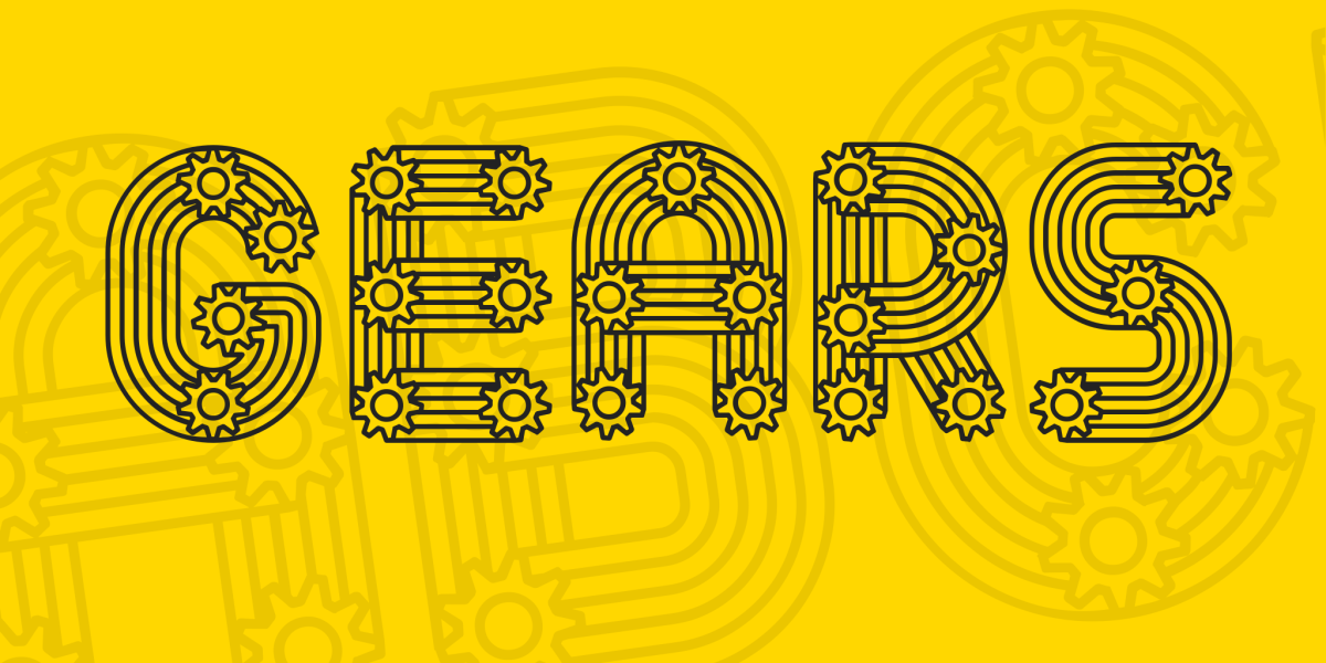 Gears Font · 1001 Fonts