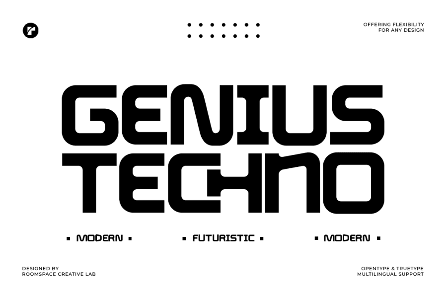 Genius Techno Font Family · 1001 Fonts