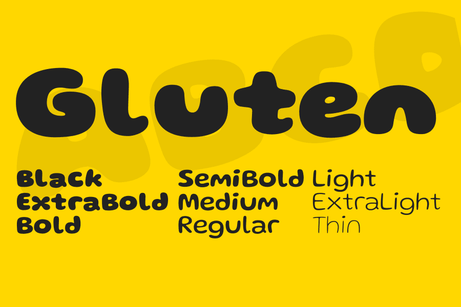 Gluten Font Family · 1001 Fonts