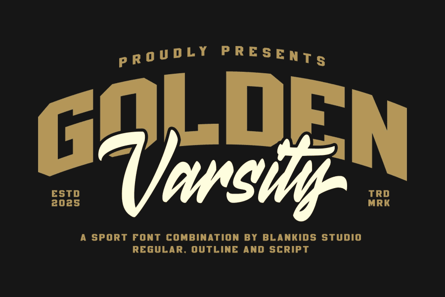 Golden Varsity Font Family · 1001 Fonts