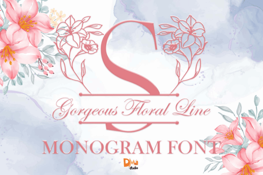 2 Free Line Art Monogram Fonts · 1001 Fonts