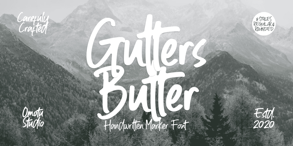 Gutters Butter Rounded Font Family · 1001 Fonts