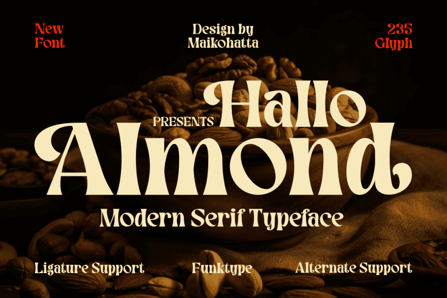 Hallo Almond Font · 1001 Fonts