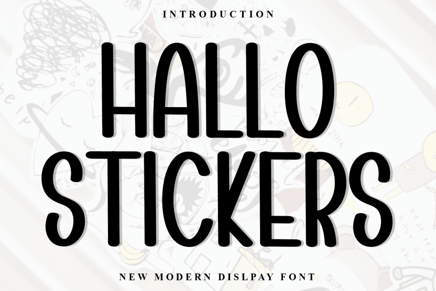 Hallo Stickers Font · 1001 Fonts