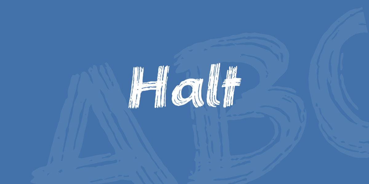Halt Font · 1001 Fonts