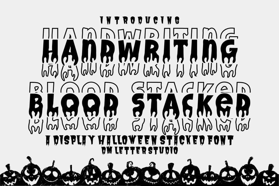 Handwriting Blood Stacked Font · 1001 Fonts