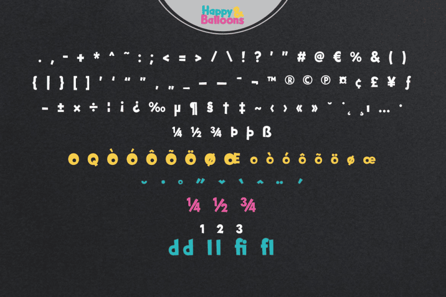 Happy & Balloons Font · 1001 Fonts