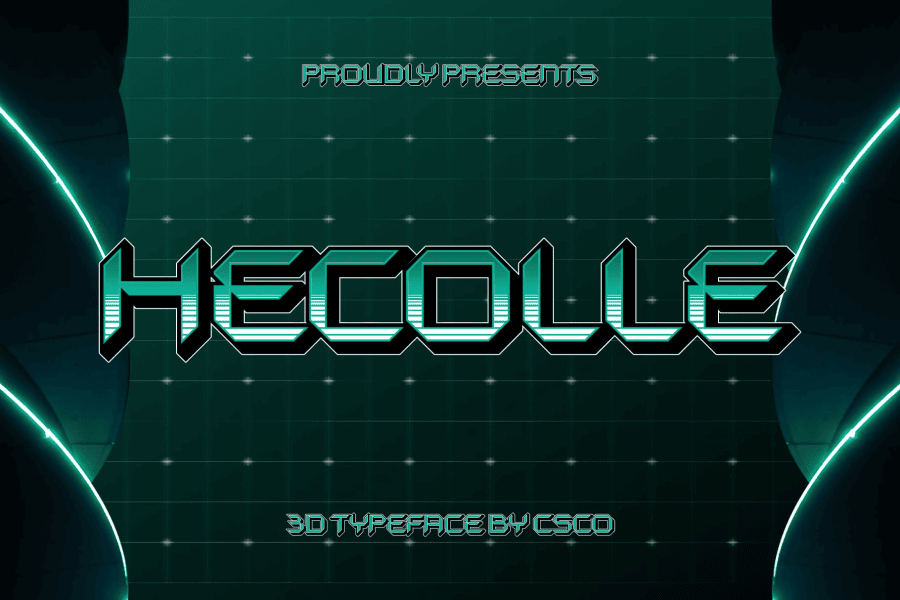 Hecolle Extrude Right Demo Font · 1001 Fonts