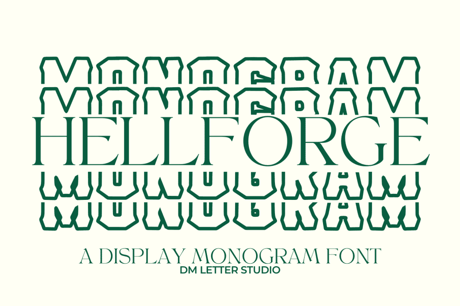 1 Free Hell Forge Stacked Monogram Font · 1001 Fonts