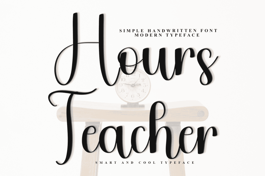Hours Teacher Font · 1001 Fonts
