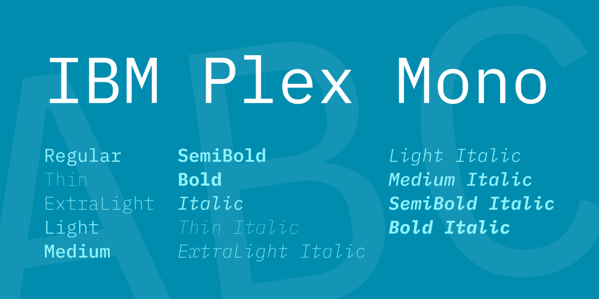 IBM Plex Mono Font Family · 1001 Fonts