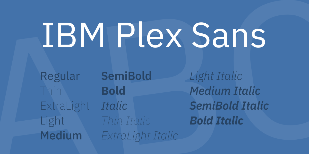 IBM Plex Sans Font Family · 1001 Fonts