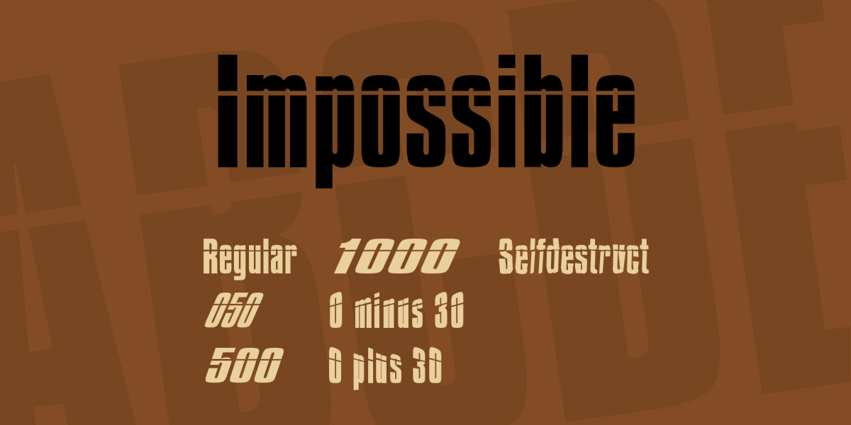 Impossible Font Family · 1001 Fonts