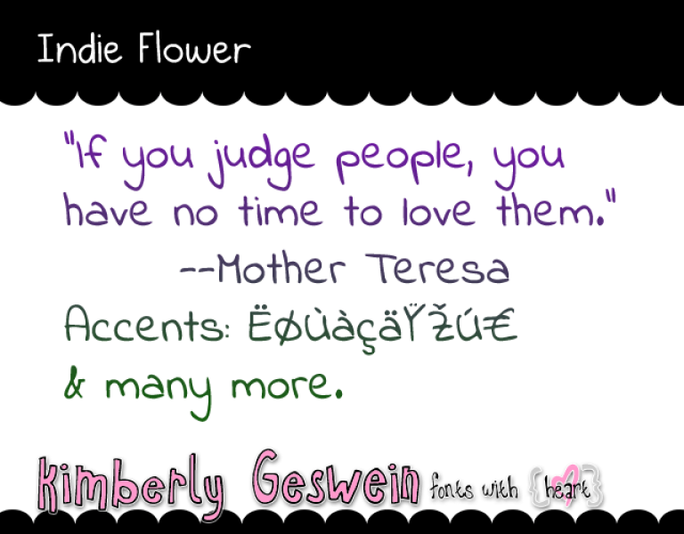 Indie Flower Font · 1001 Fonts