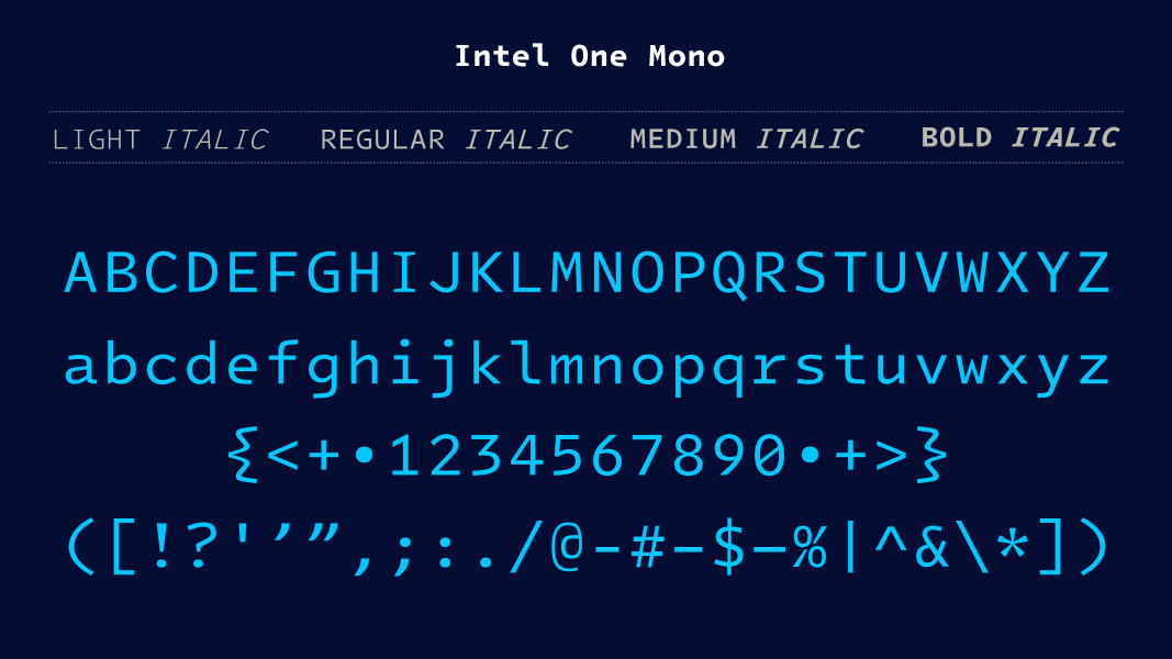 IntelOne Mono Font Family · 1001 Fonts