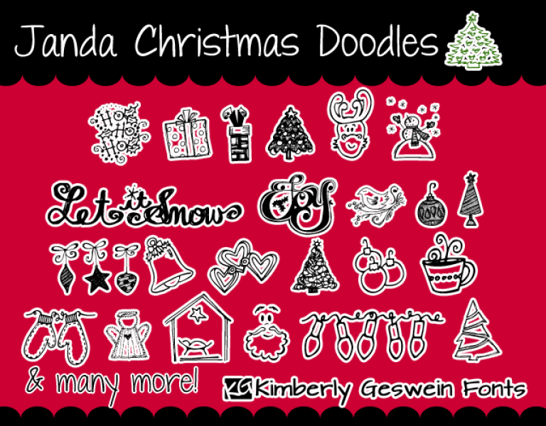 Janda Christmas Doodles Font · 1001 Fonts